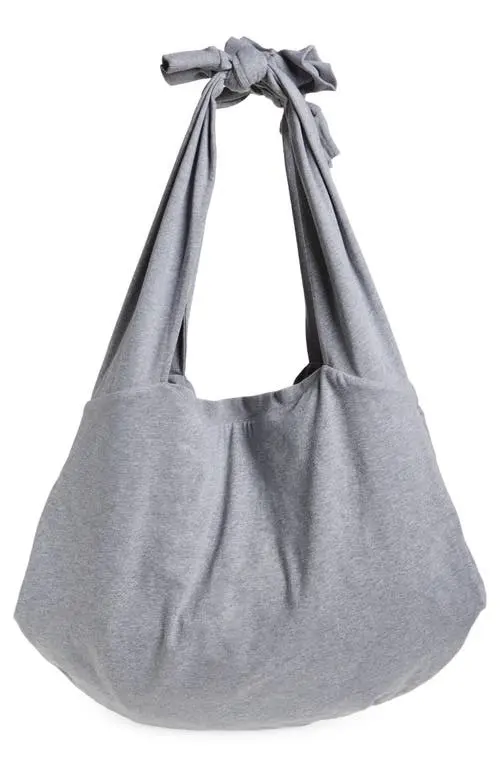 Balenciaga 3b Logo Jersey Hobo Bag In Heather Grey - 50% Off